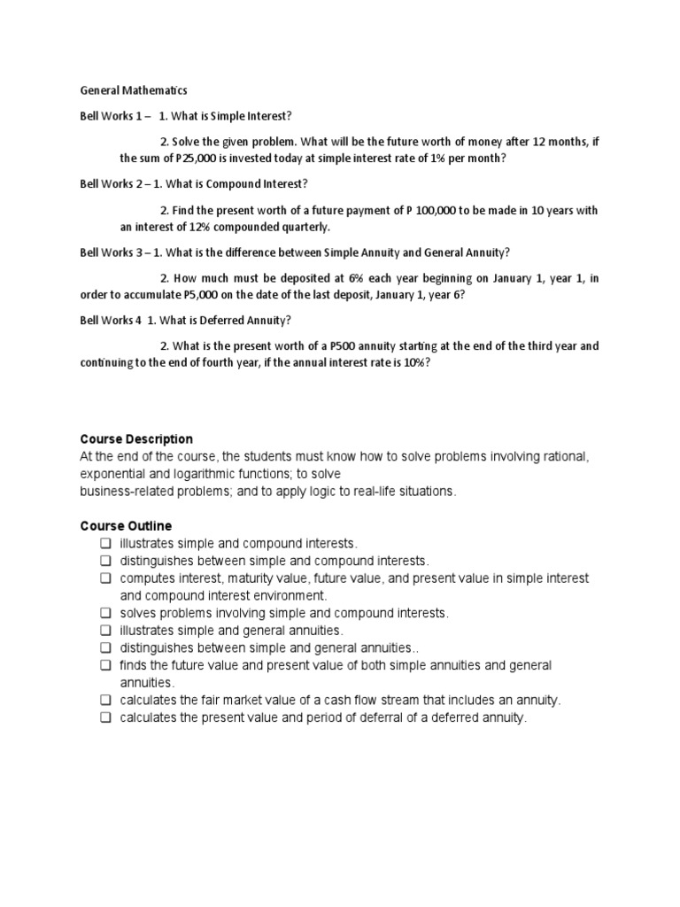 Bell Works and Cornell Notes 1 | PDF | Compound Interest | Interest