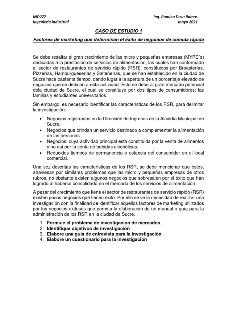 Caso de Estudio 1 | PDF