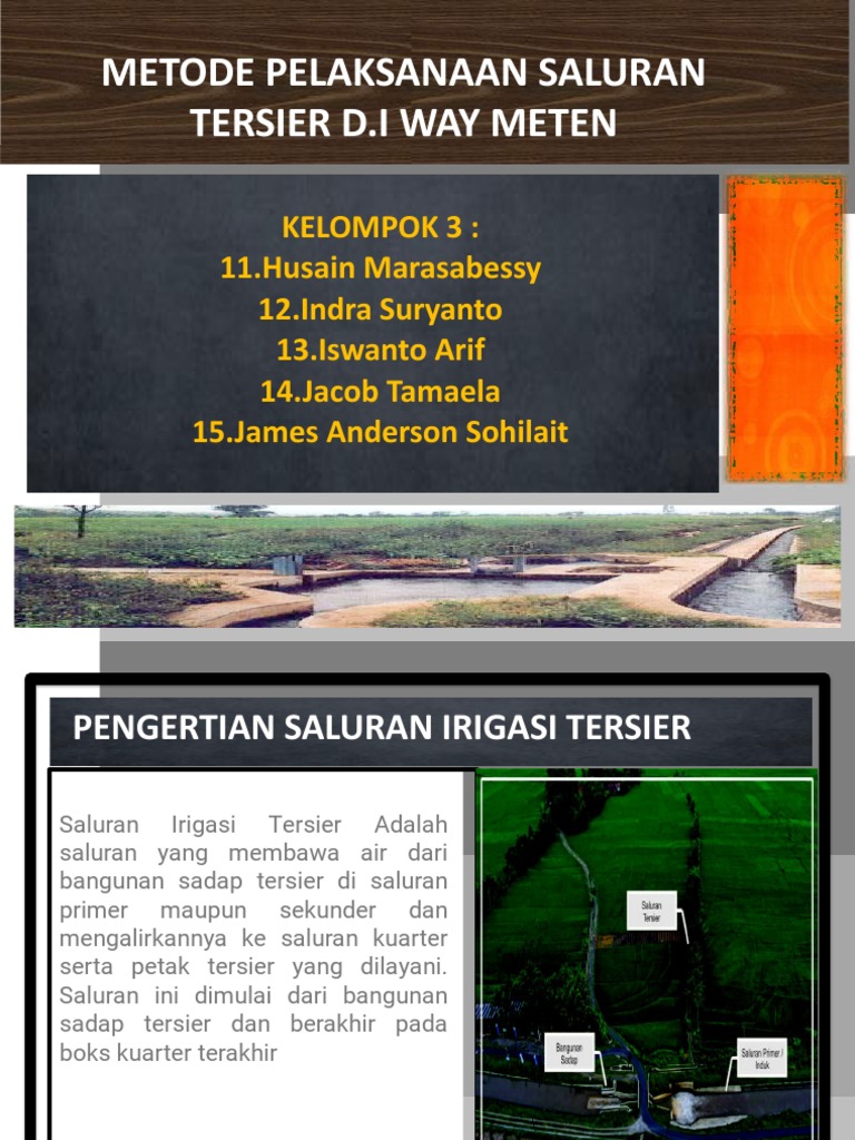 Kelompok 3. Metode Pelaksanaan Saluran Tersier | PDF
