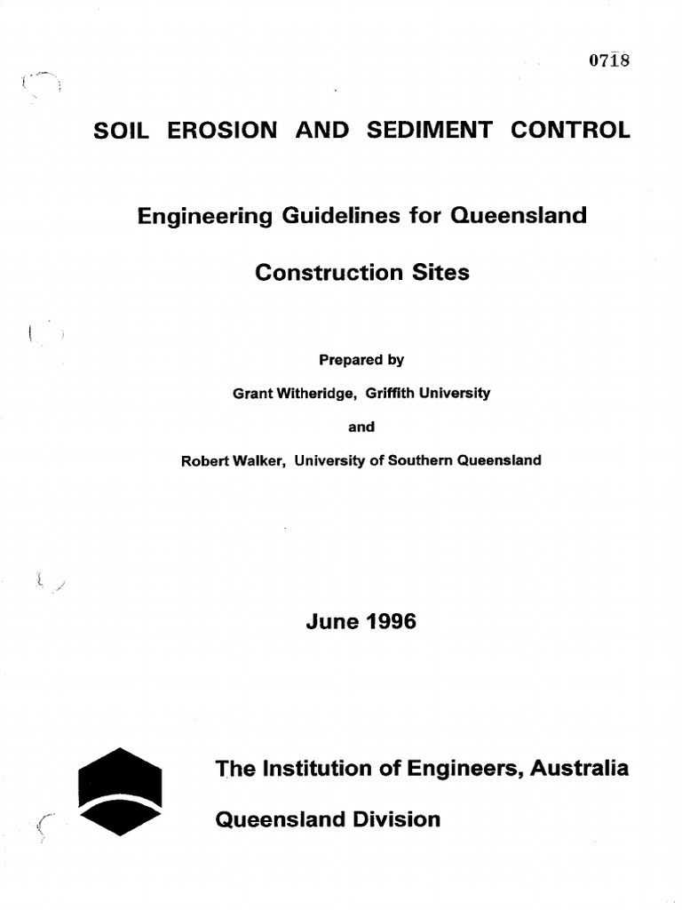 Soil Erosion and Sediment Control-Engineering Guidelines For Queensland ...