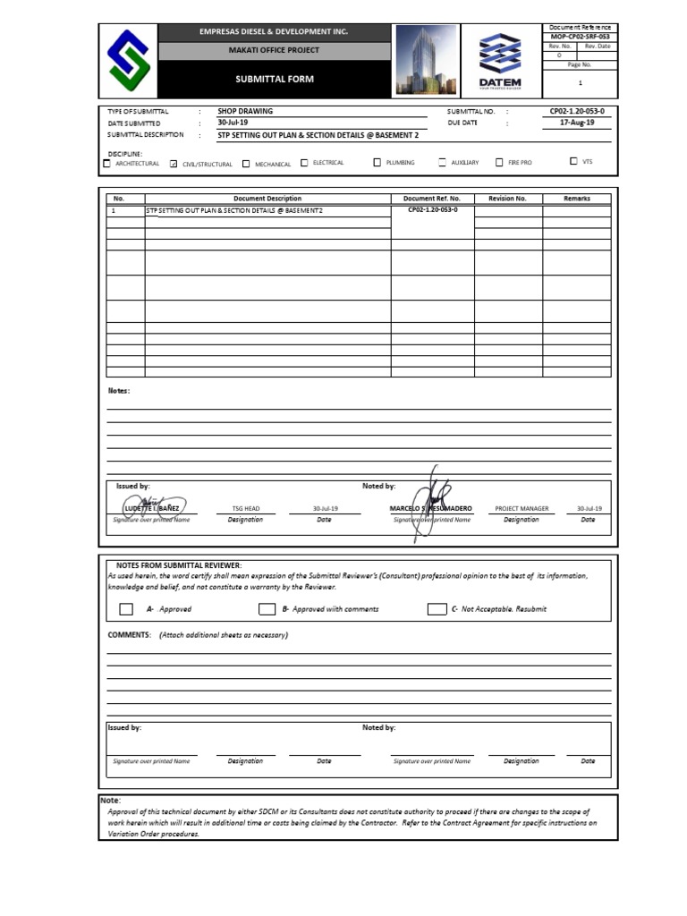 STP Setting Out Plan & Section Details | PDF | Makati | Document