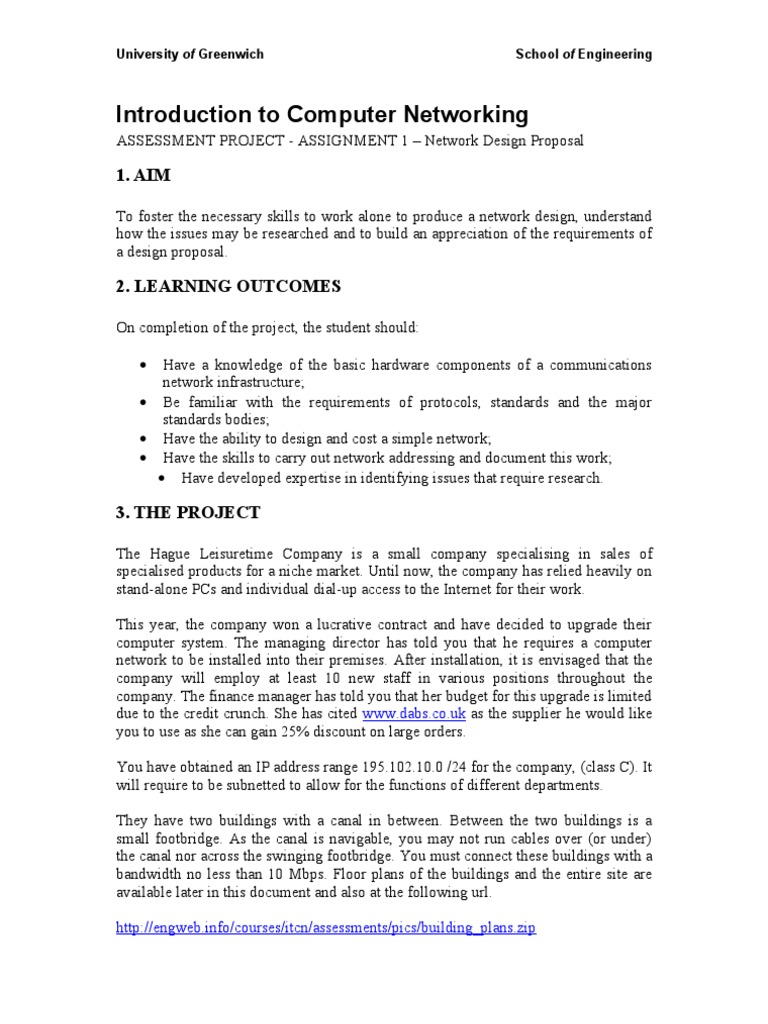Introduction To Computer Networking: University of Greenwich School of ...