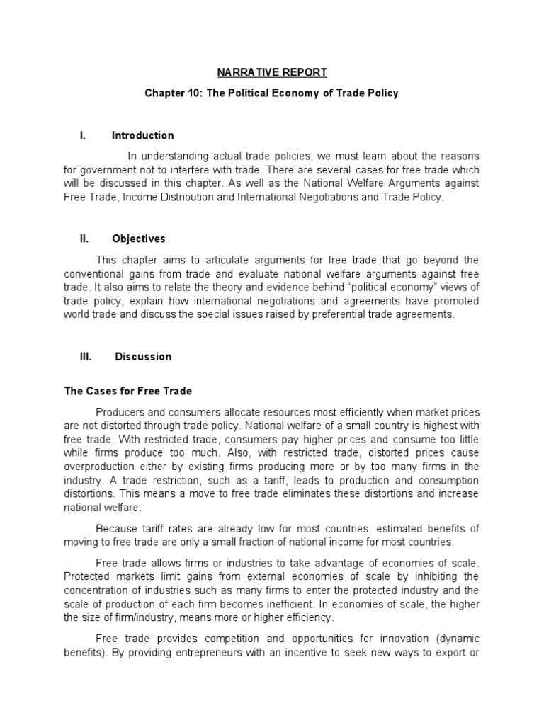 Narrative Report - Chapter 10 | PDF | Free Trade | World Trade Organization