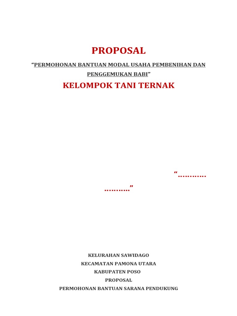 Proposal Ternak Babi | PDF