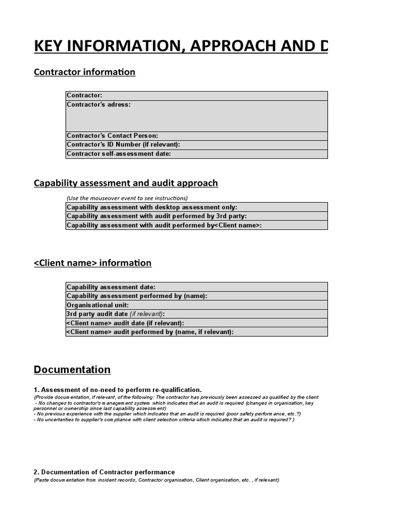 Contractor Capability Audit Guide | PDF | Competence (Human Resources ...