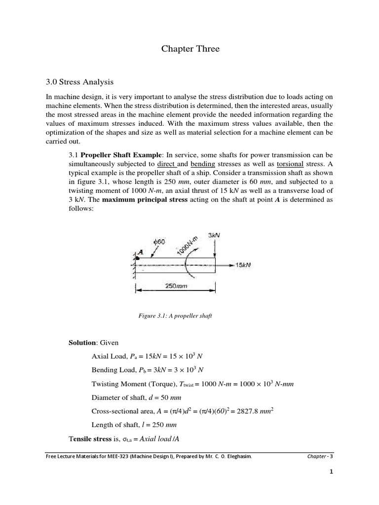Chapter 3 (Stress Calculations in Machine Elements) | PDF | Stress ...