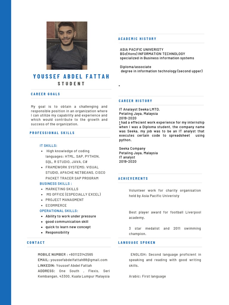 Youssef CV | PDF | Cognition | Communication