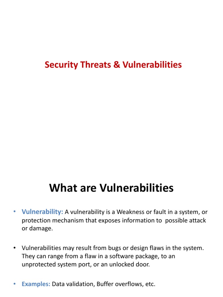 Security Threats & Vulnerabilities Explained | PDF | Malware | Vulnerability (Computing)