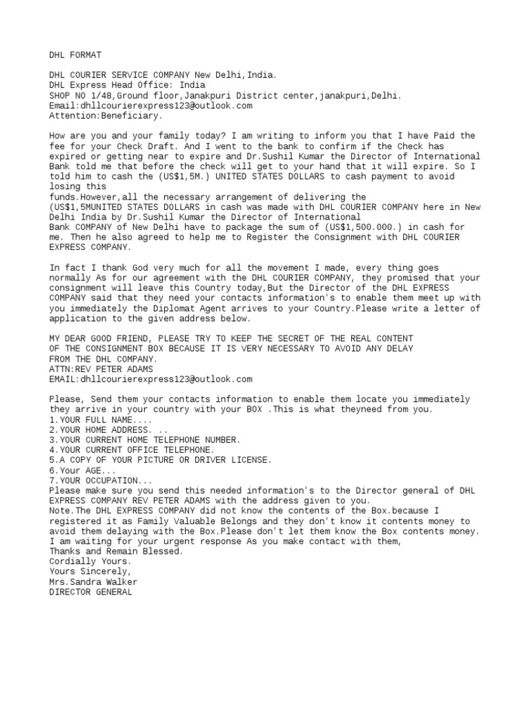 DHL Format | PDF | Courier | Business