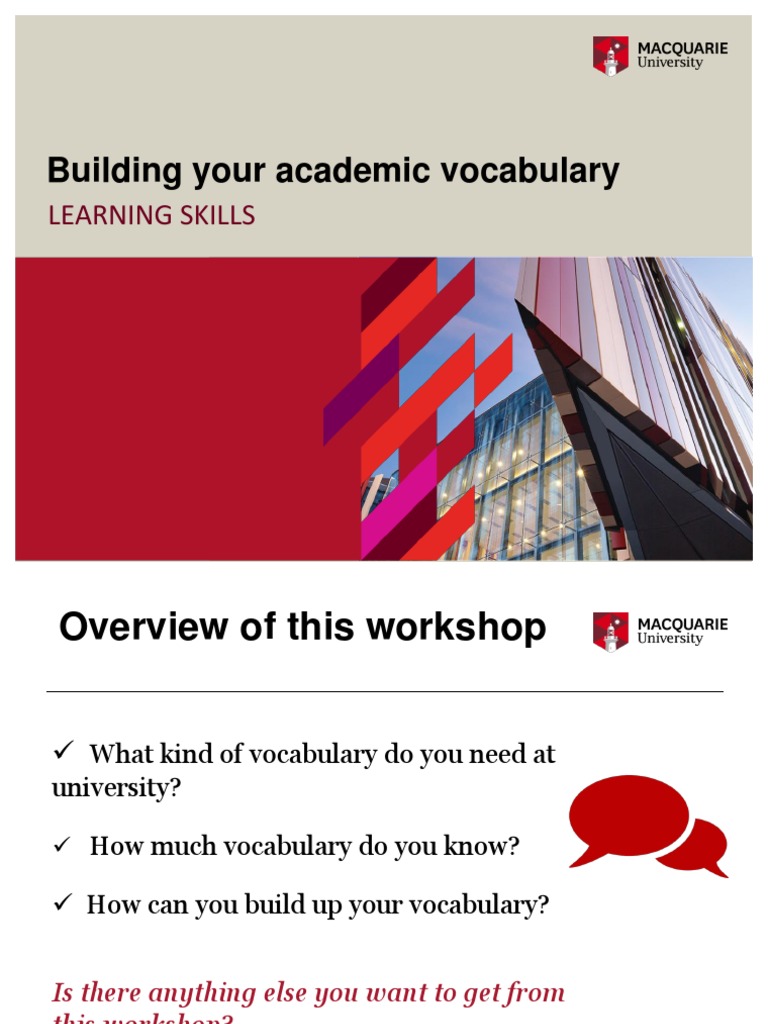Building Your Academic Vocabulary PDF | PDF | Vocabulary | Word