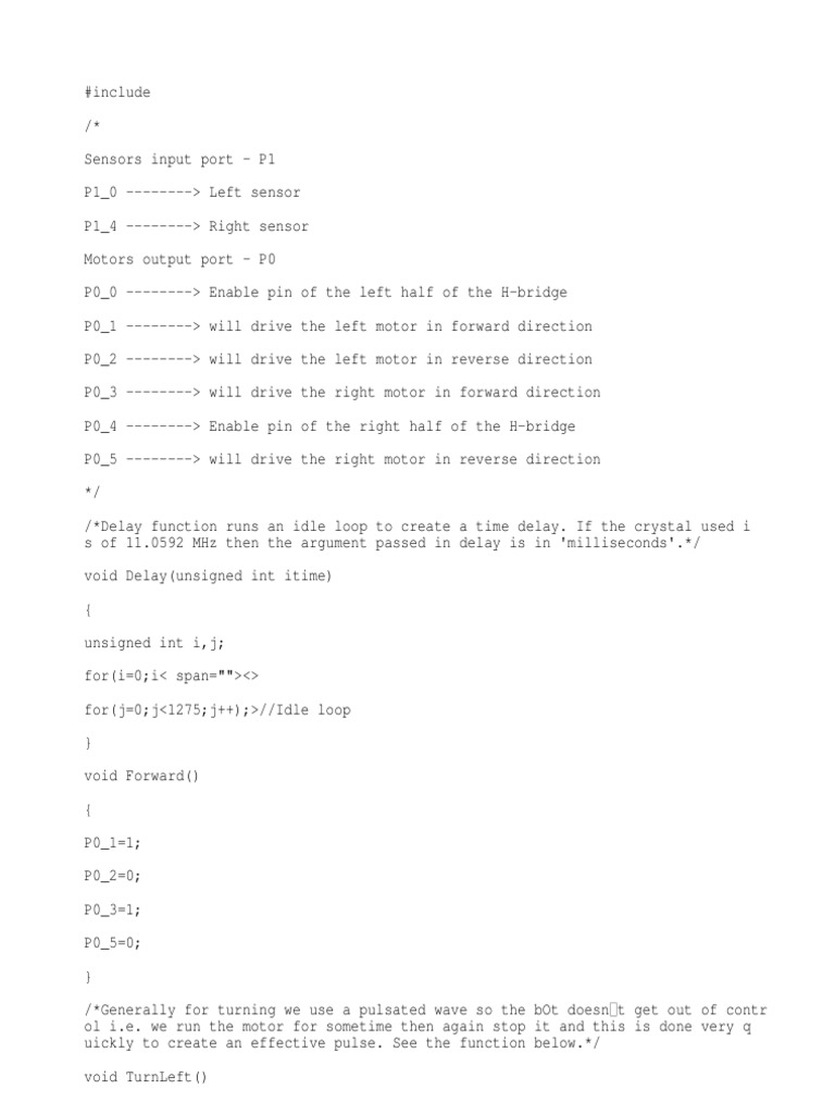 Line Follower Code | PDF | Computers