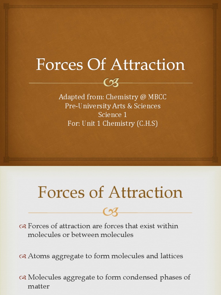 Understanding Forces of Attraction in Chemistry | PDF | Ionic Bonding ...