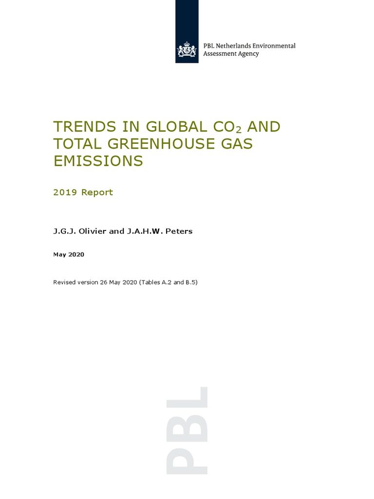 PBL 2020 Trends in Global Co2 and Total Greenhouse Gas Emissions 2019 ...