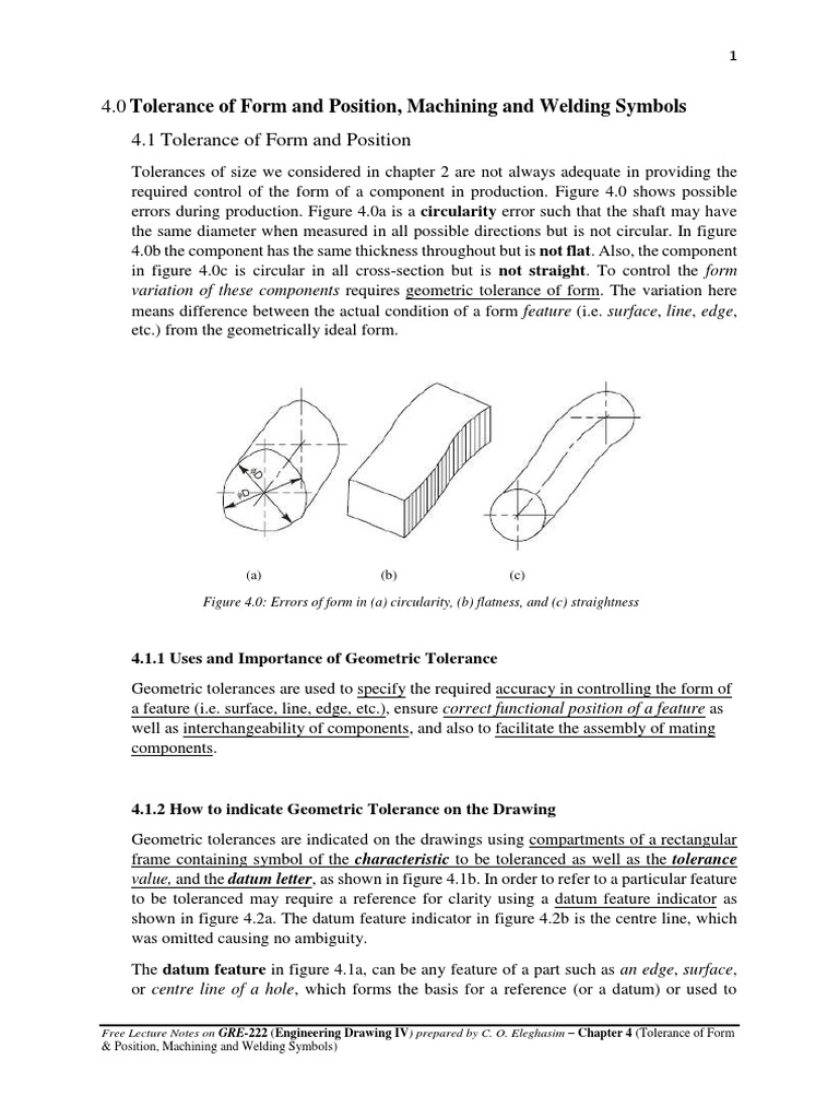 4 - Tolerance of Form and Position, Machining and Welding Drawing (wk5 ...