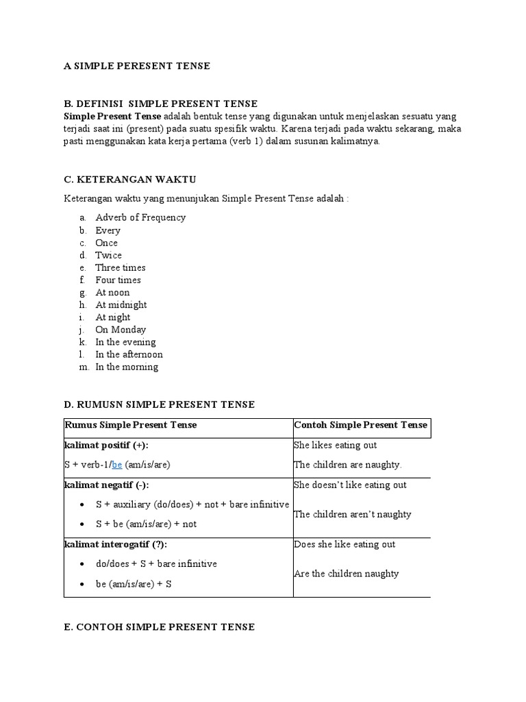A Simple Peresent Tense | PDF | Language Mechanics | Syntax