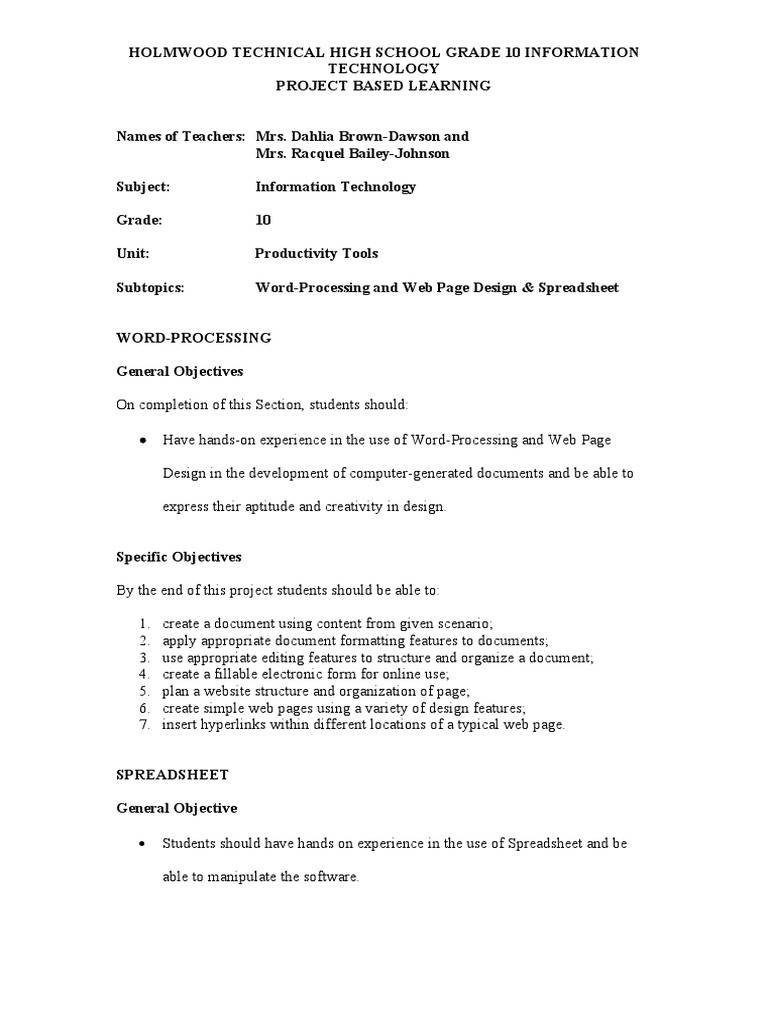 Information Technology (Grade 10) May 2020 | PDF | Spreadsheet | World ...
