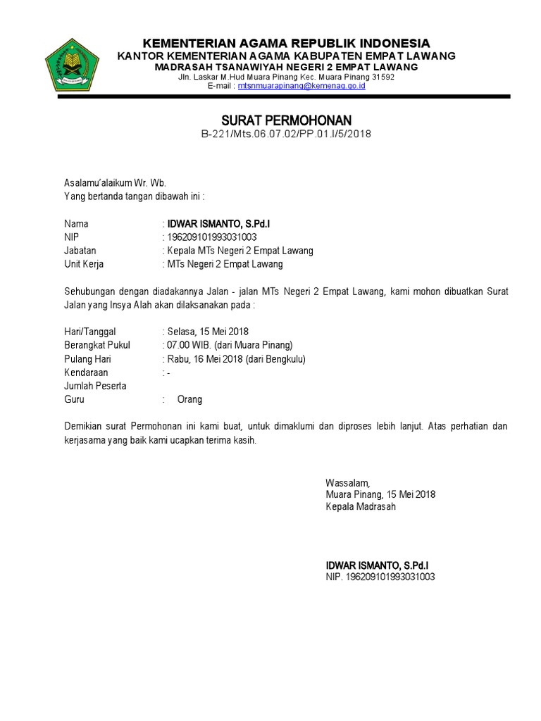 Surat Permohonan Izin Jln2 Kepolisian | PDF