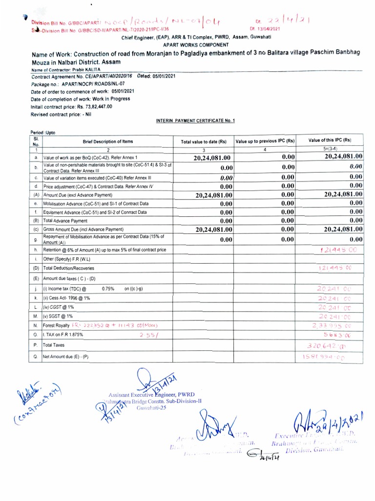 Running Bill Format | Download Free PDF | Economies | Business