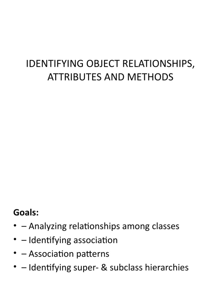 Identifying Object Relationships, Attributes and Methods | PDF ...