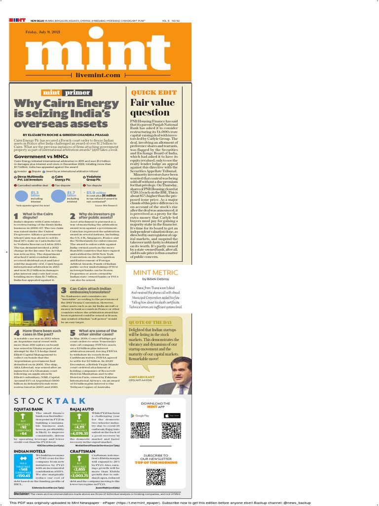 @mint Epaper | PDF | Equity (Finance) | Taxes