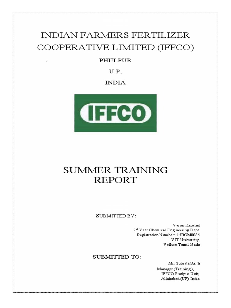 IFFCO Phulpur Unit Training Report | PDF | Urea | Ammonia