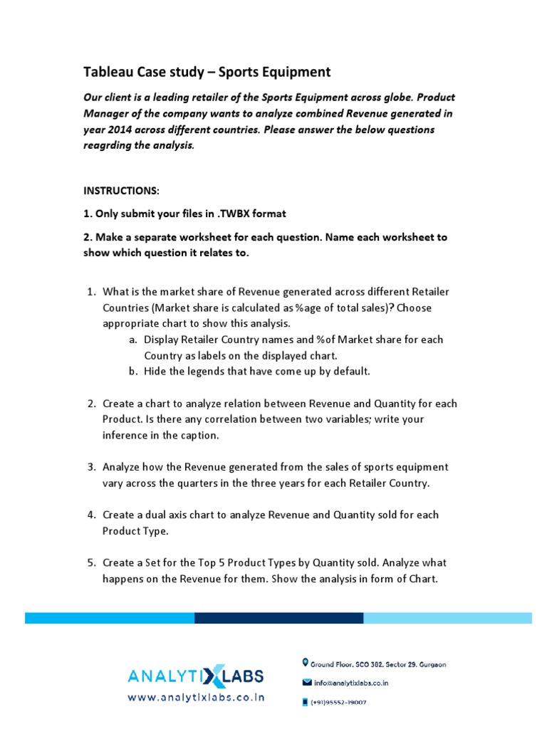 AnalytixLabs - Sports Equipment Case Study | PDF | Chart | Market Share