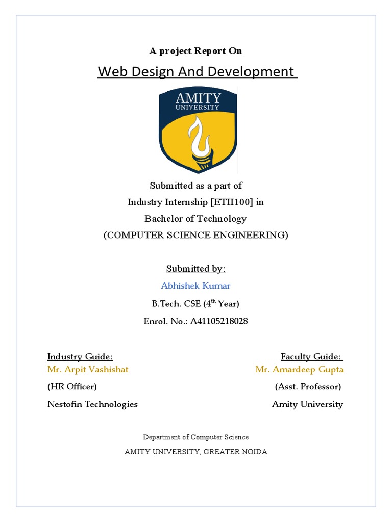 Industry Internship Report | PDF | Html Element | Html