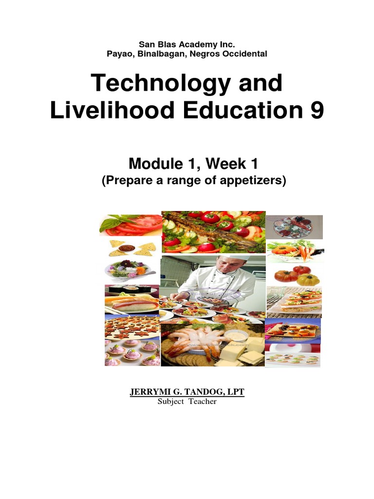 TLE 9 - 1st Quarter | PDF | Hors D'oeuvre | Salad