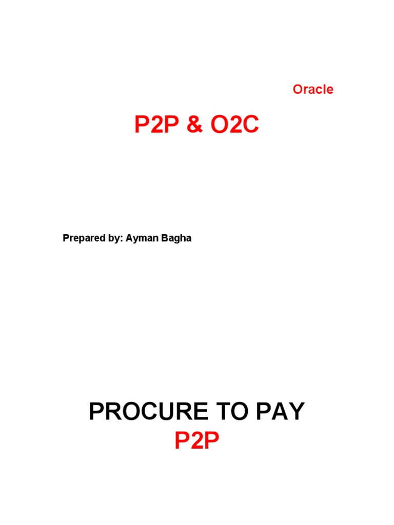 P2P and O2C | PDF | Receipt | Invoice