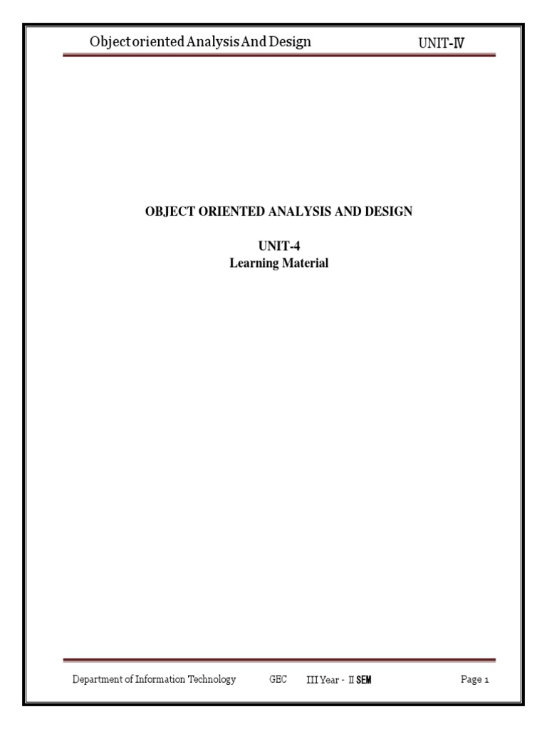Ooad Unit-4 | PDF | Use Case | System