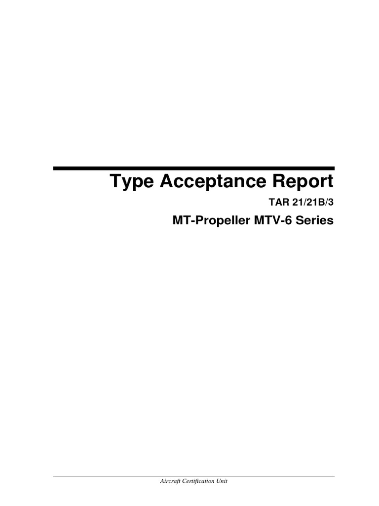 Type Acceptance Report: MT-Propeller MTV-6 Series | PDF | Aircraft ...