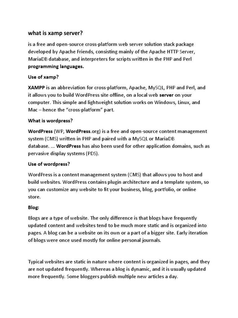 What Is Xamp Server | PDF