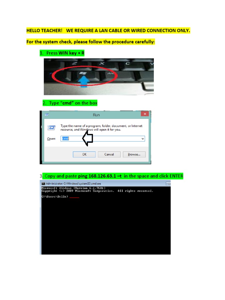 LAN Connection System Check Instructions | PDF | Computers | Technology ...
