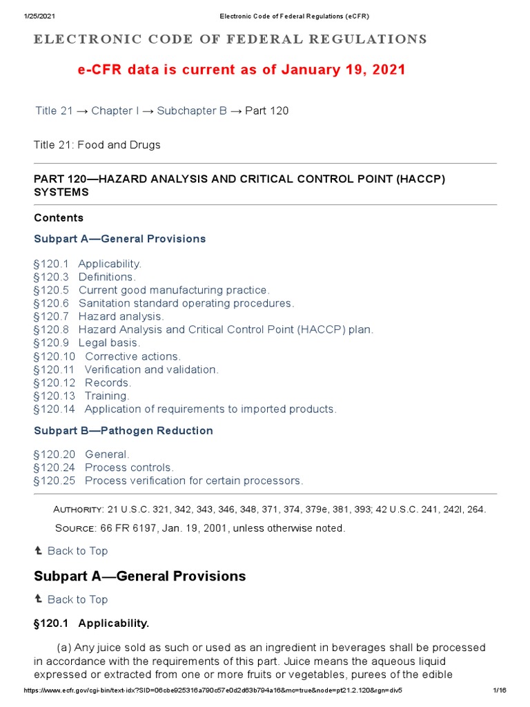 e-CFR Data Is Current As of January 19, 2021: Electronic Code of ...