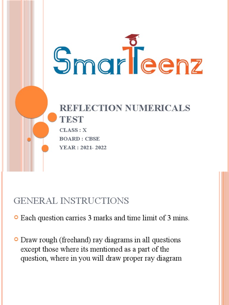 Reflection Numericals Test | PDF | Atomic | Electromagnetic Radiation