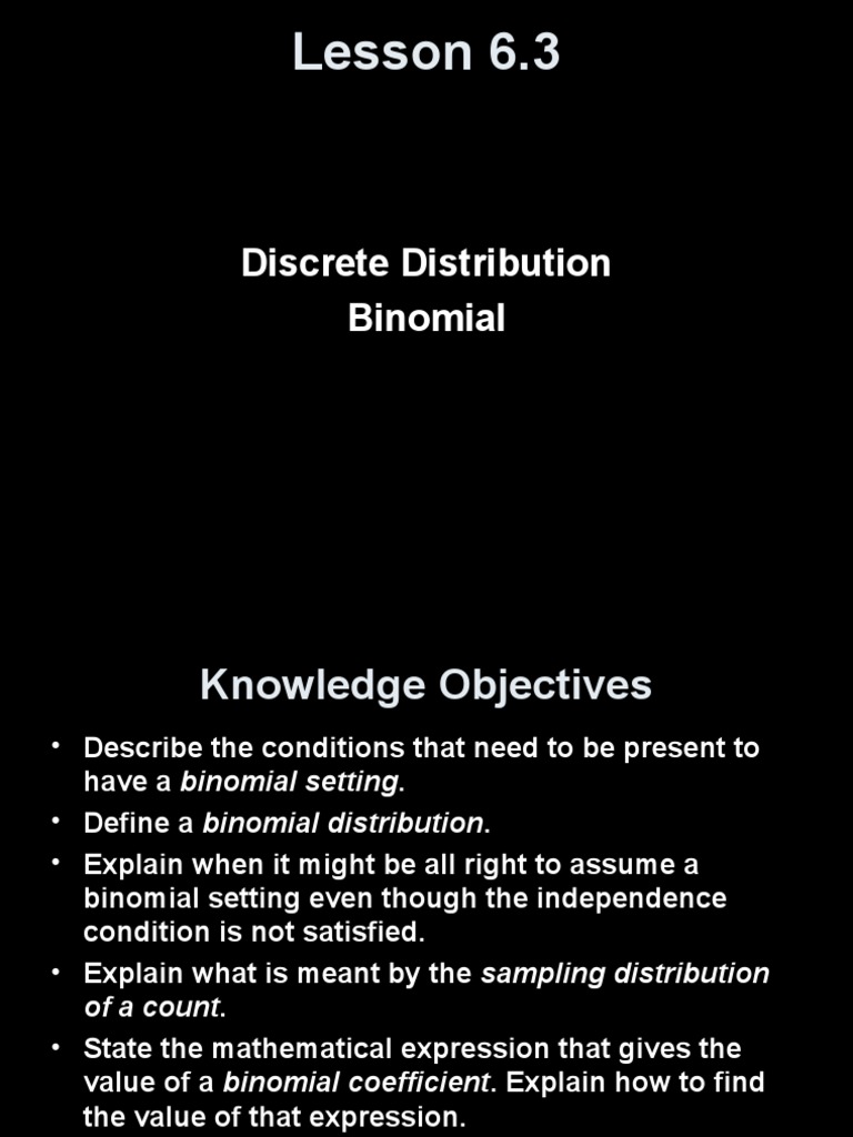 Binomial Distribution Powerpoint 1 | PDF | Probability Distribution ...
