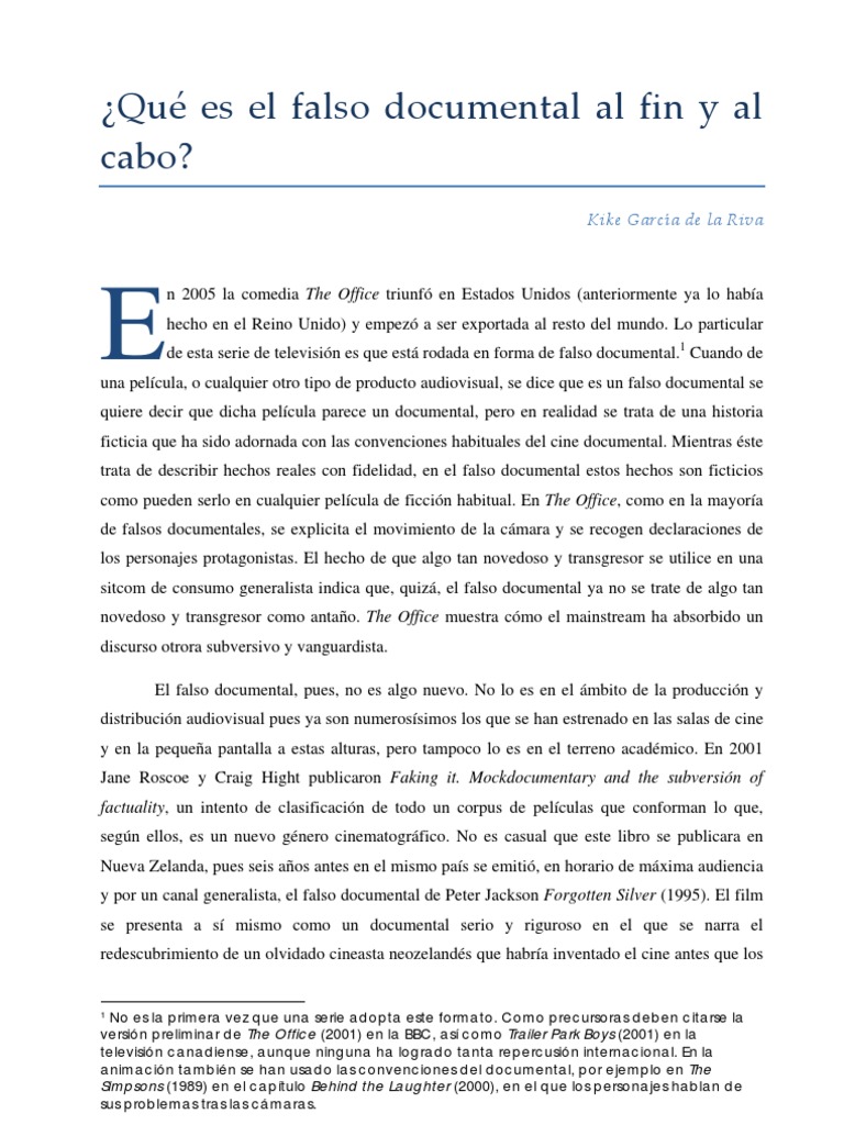 El Falso Documental | PDF | Documental | Verdad