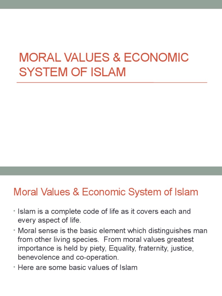 Basic Economics Values of Islam | PDF | Social Equality | Economic ...