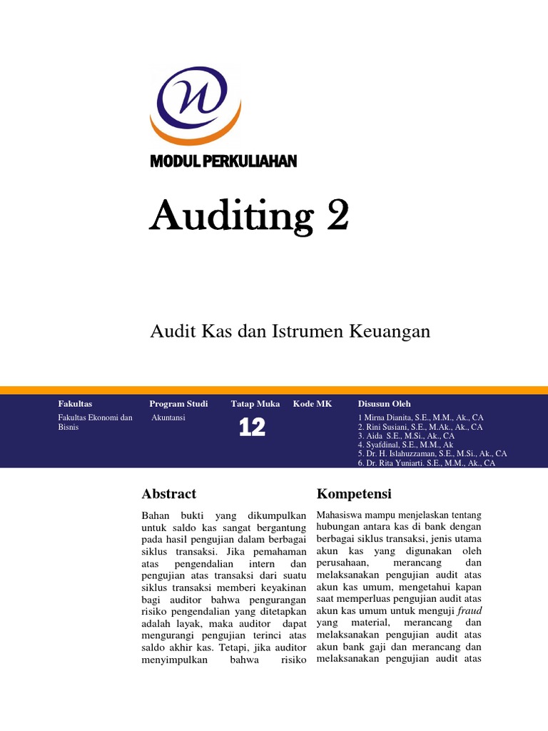 M.K. Auditing 2. Modul 11 | PDF | Karier & Perkembangan | Bisnis