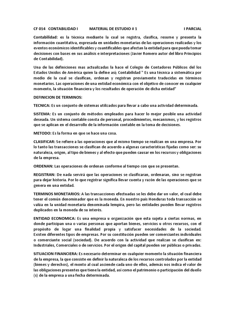 Contabilidad I: Fundamentos y Estados Financieros | PDF | Empresas ...
