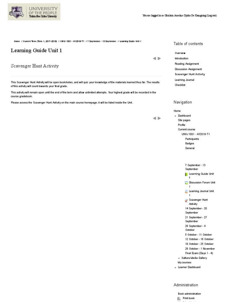 Learning Guide Unit 1 - Scavenger Hunt Activity | PDF | Communication ...