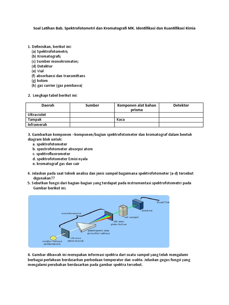 Soal Kromatografi Dan Spektro | PDF