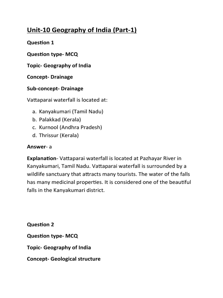 Unit 10 Geography of India Part1 | PDF | Physical Geography | Geography
