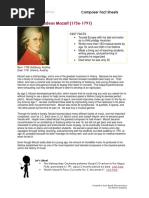Wolfgang Amadeus Mozart Reading Worksheet: Instructions | PDF