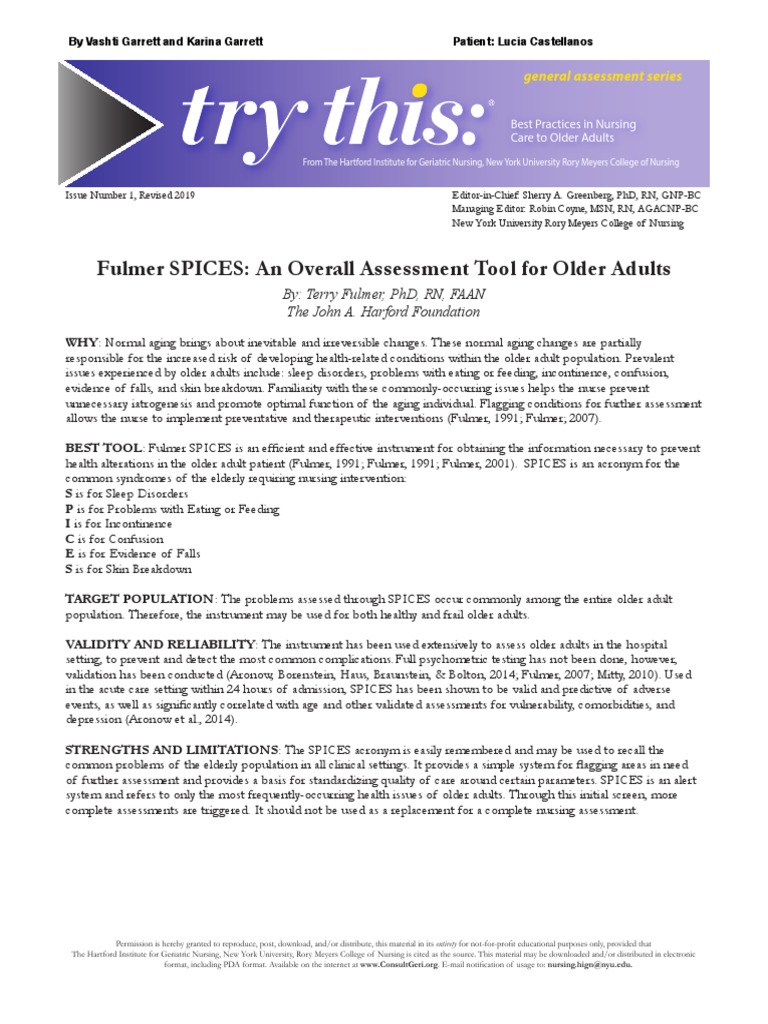 Spices 1 | PDF | Gerontological Nursing | Geriatrics