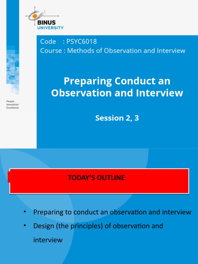 Preparing Conduct An Observation and Interview | PDF | Nonverbal ...