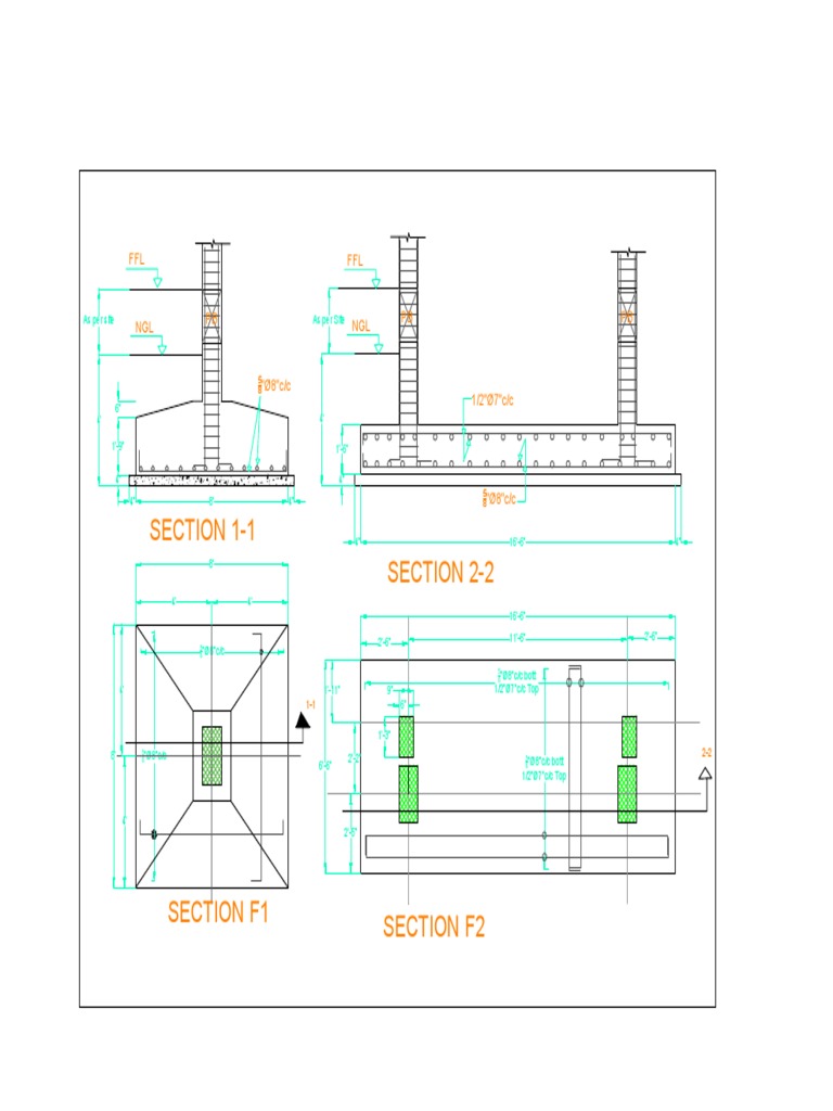 Foundation Structural Drawing PDF | PDF