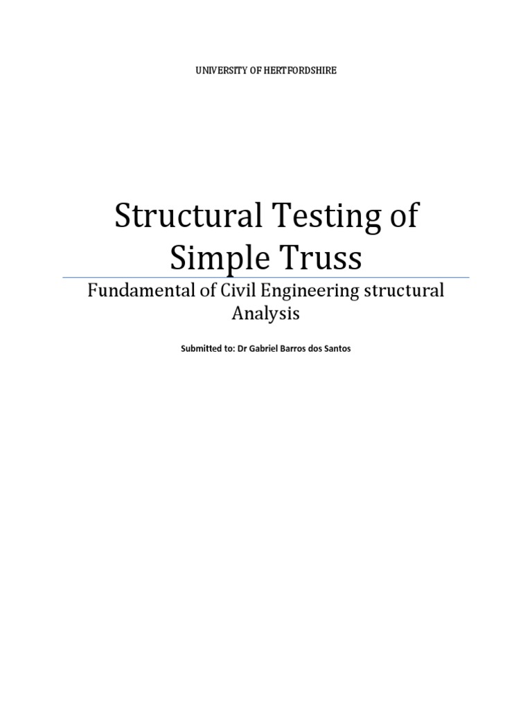 Structural Testing of Simple Truss | PDF | Truss | Young's Modulus