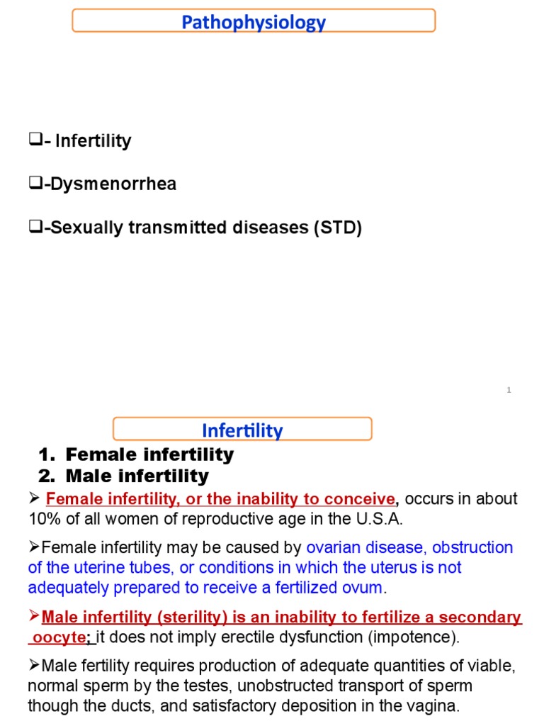 Pathophysiology: - Infertility - Dysmenorrhea - Sexually Transmitted ...