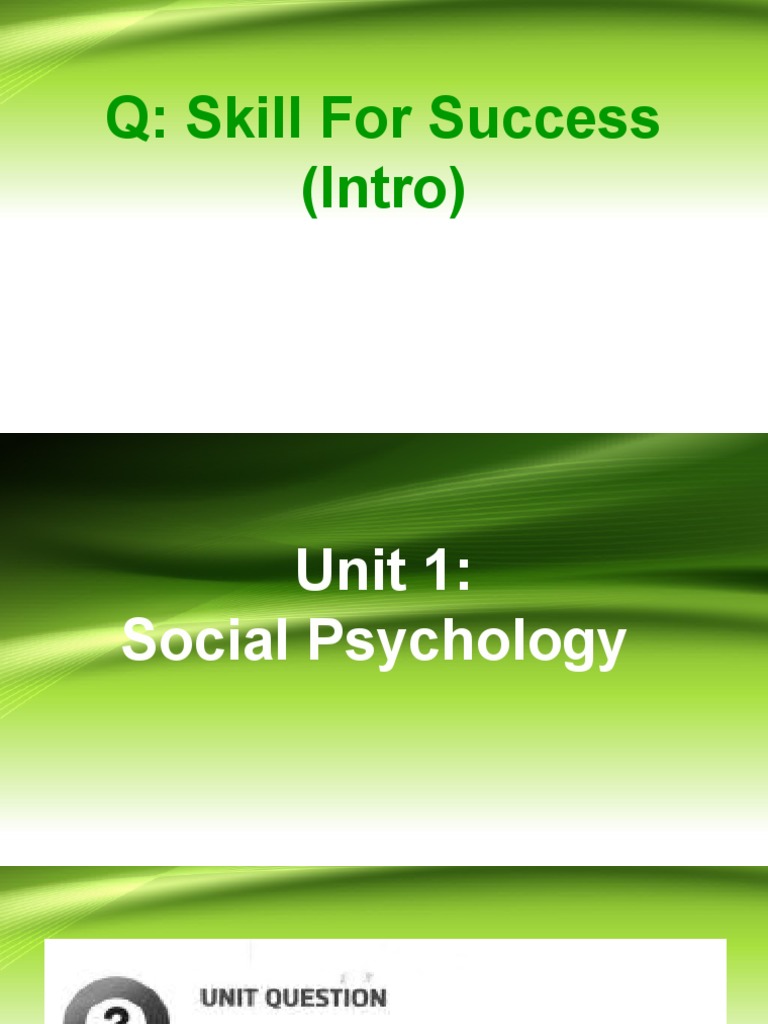 Q Skill For Success Intro Unit 1 + 2 | PDF